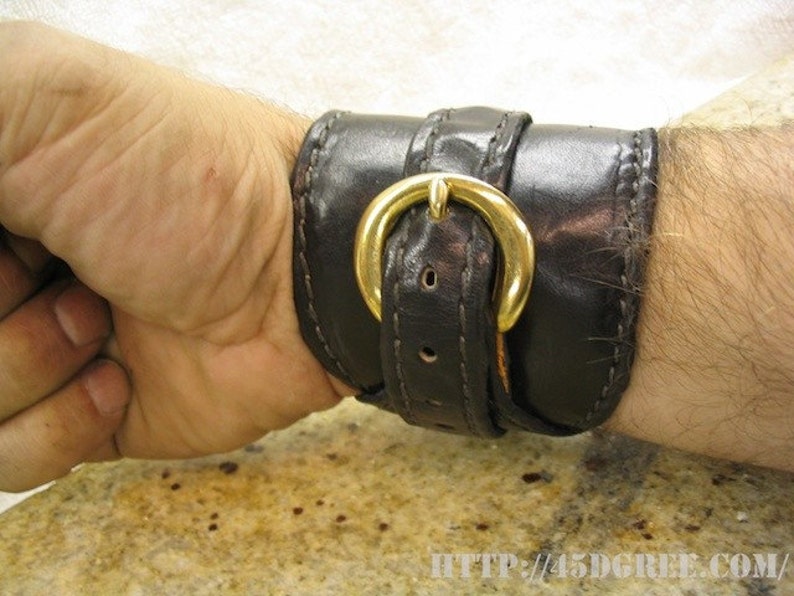 Large Leather Black Gunfighters Cuff - Etsy