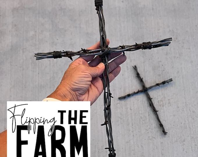 Rustic Barbed Wire Cross - Etsy