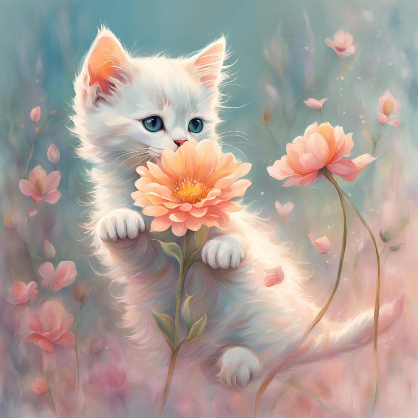 9 Cute Kitten Watercolor Cliparts for Scrapbooking, Junk Journals, Digital Crafts Adorable Cats ...