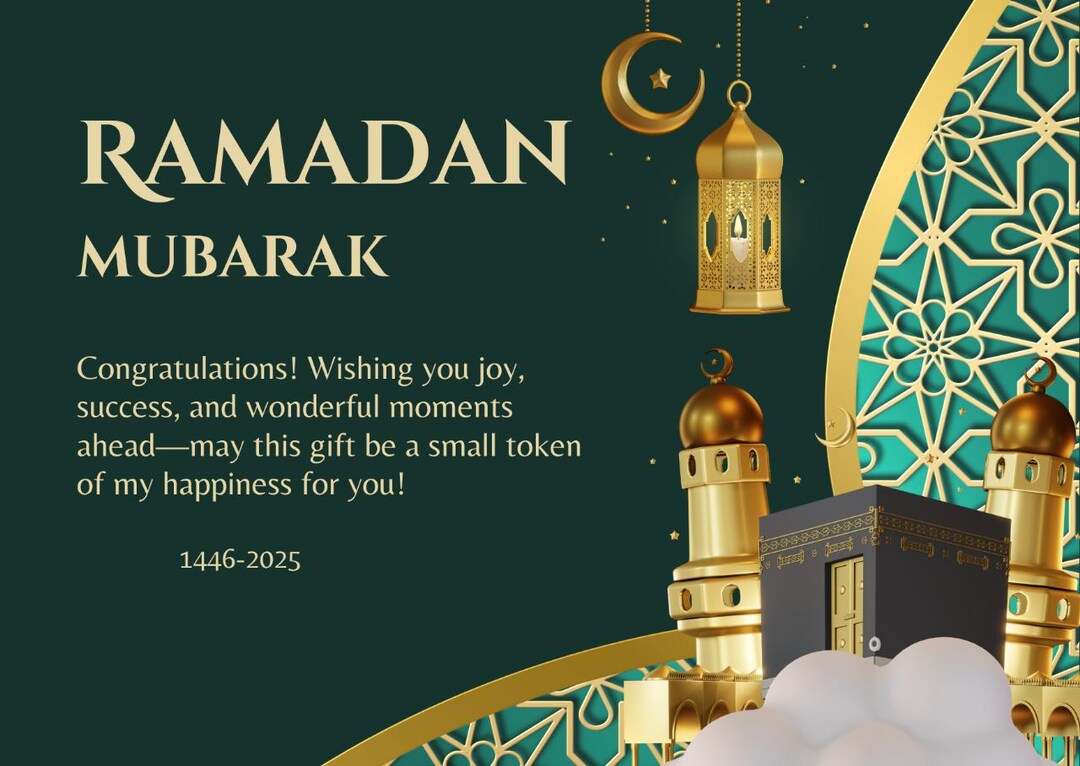 Ramadan Gift Card - Greeting for Eid or Ramadan Celebrations (jpg + Pdf ...
