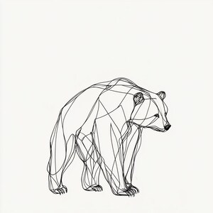 10 Unique Bear Line Art Designs | Instant Download PDF Pack | Fun ...