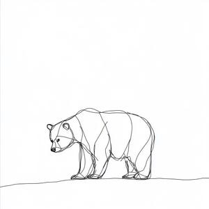 10 Unique Bear Line Art Designs | Instant Download PDF Pack | Fun ...