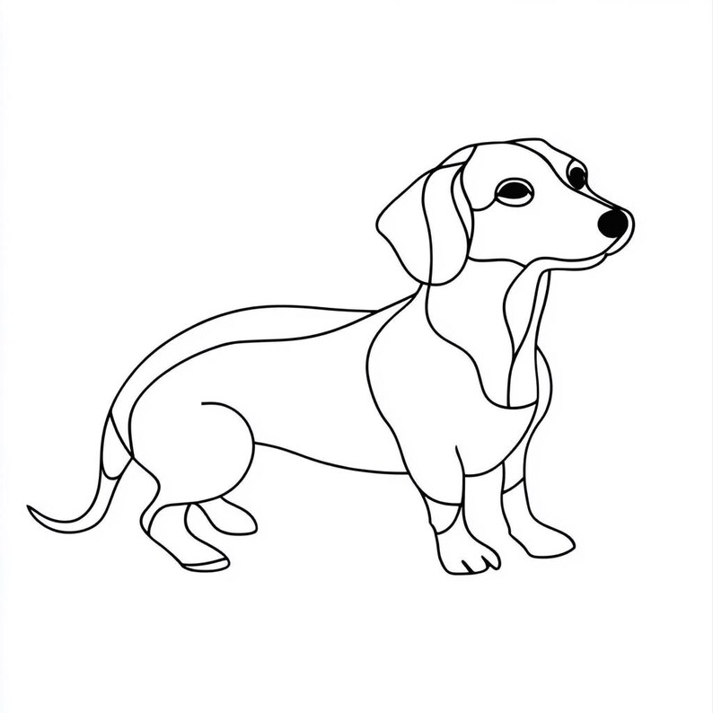 Dachshund Line Art Designs | Printable Weiner Dog PDF Pack - Etsy