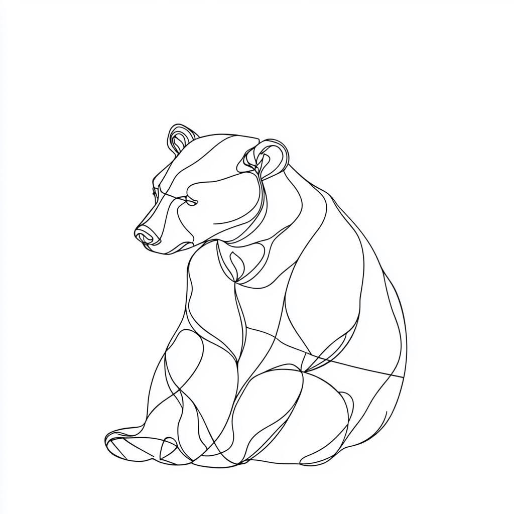 10 Unique Bear Line Art Designs | Instant Download PDF Pack | Fun ...