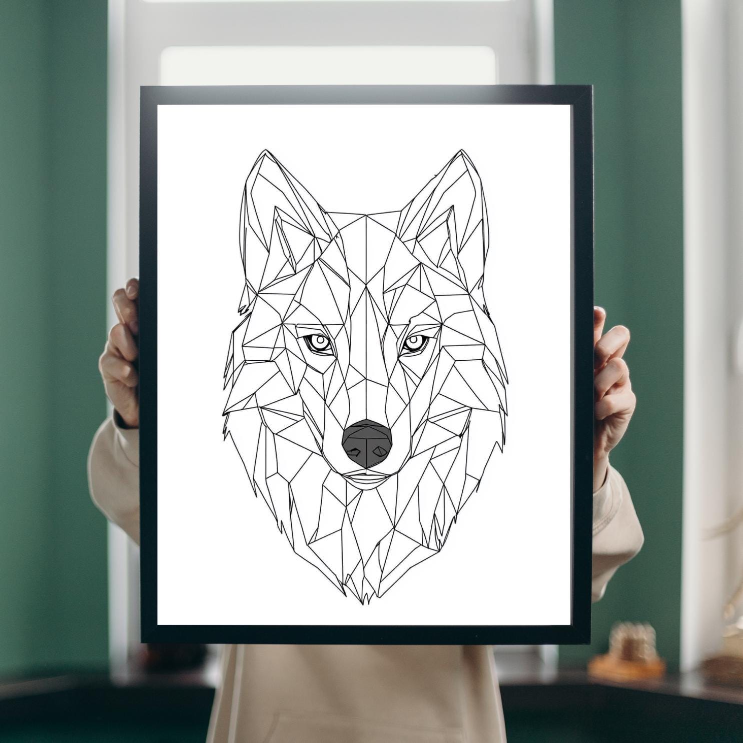 10 Unique Wolf Wolves Line Art Designs | Instant Download PDF Pack ...