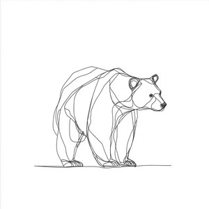 10 Unique Bear Line Art Designs | Instant Download PDF Pack | Fun ...