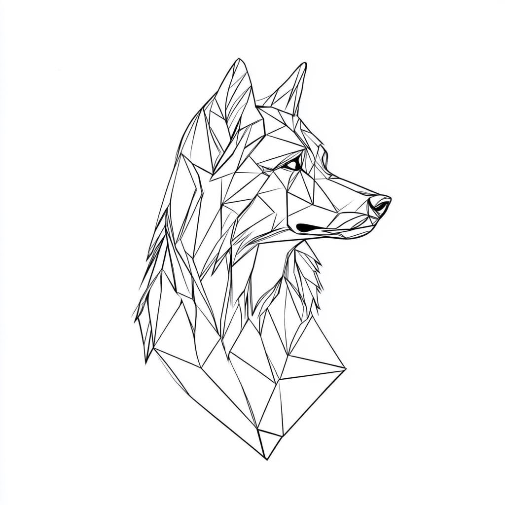 10 Unique Wolf Wolves Line Art Designs | Instant Download PDF Pack ...