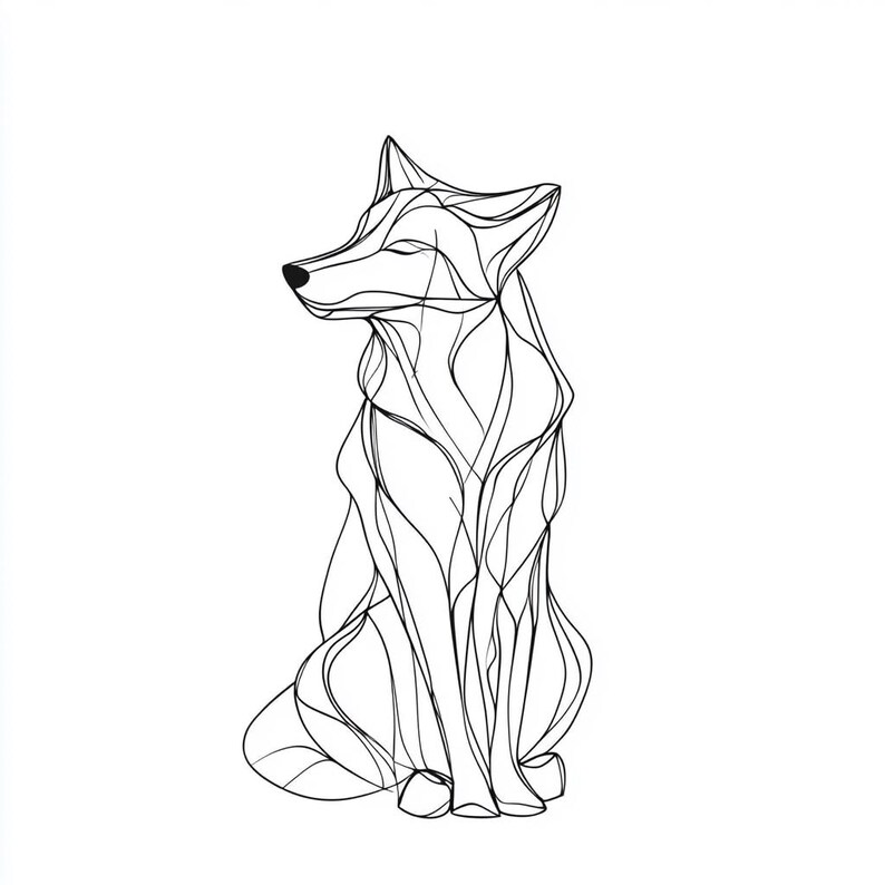 10 Unique Wolf Wolves Line Art Designs | Instant Download PDF Pack ...