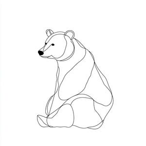 10 Unique Bear Line Art Designs | Instant Download PDF Pack | Fun ...