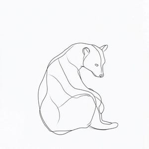 10 Unique Bear Line Art Designs | Instant Download PDF Pack | Fun ...