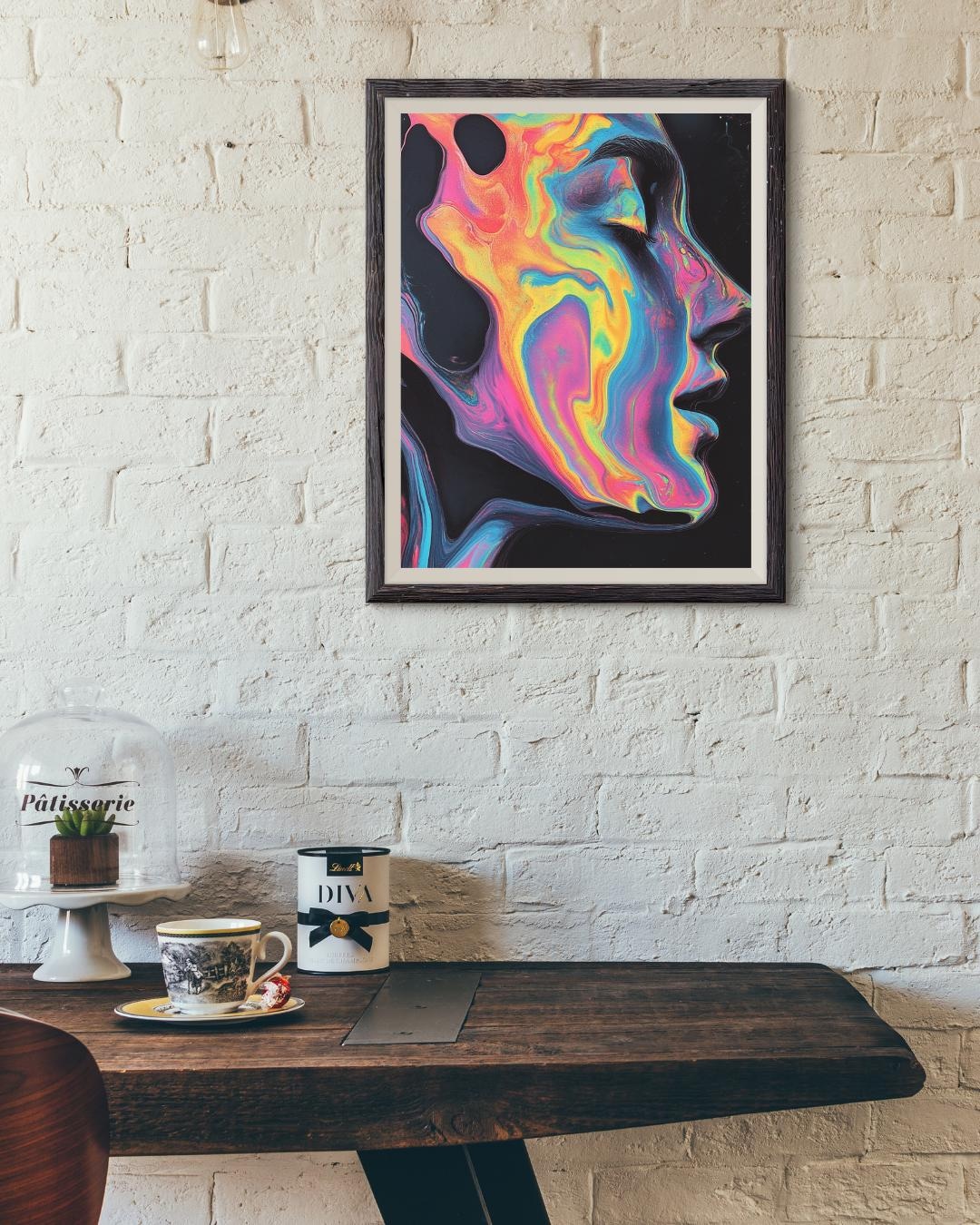 Unique Fluid Faces Trippy Drip Art Pack: 11 Printable Oil Spill Designs ...