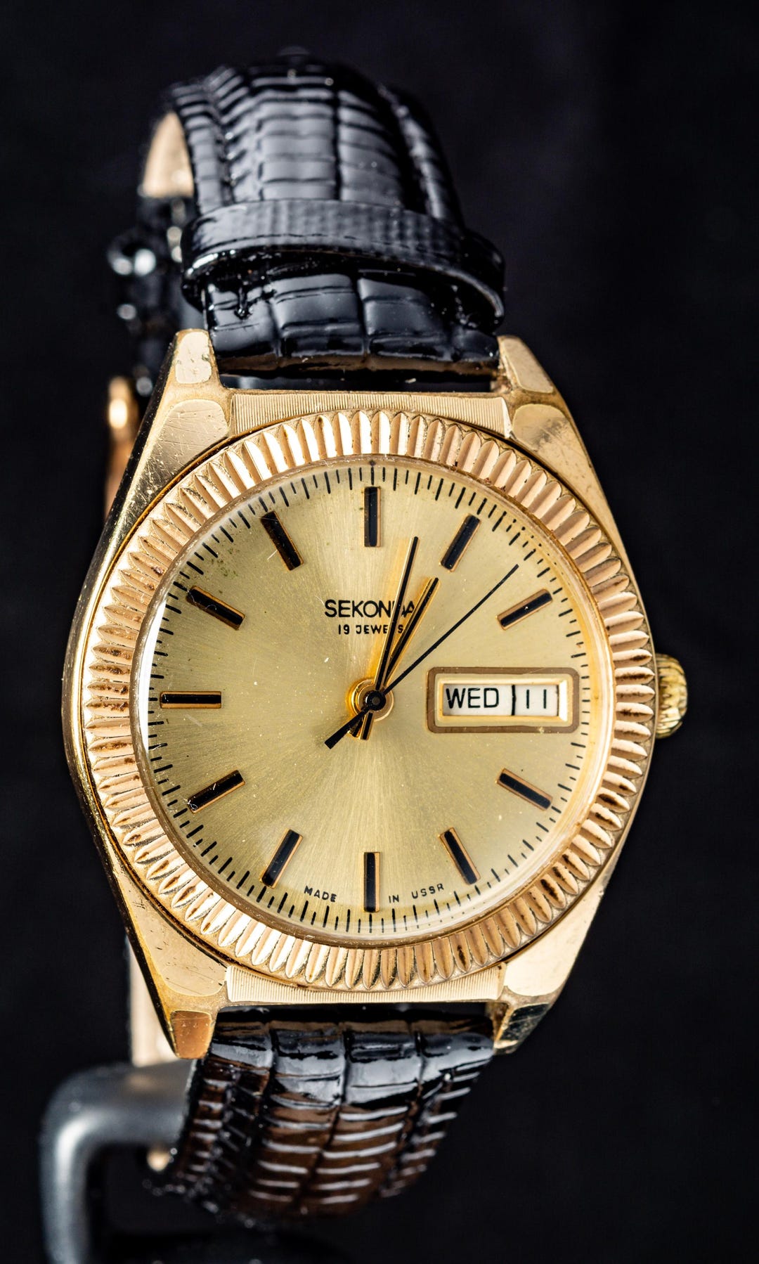 Sekonda made in USSR Fluted Bezel Gold-plated Manual-wind Watch vintage ...