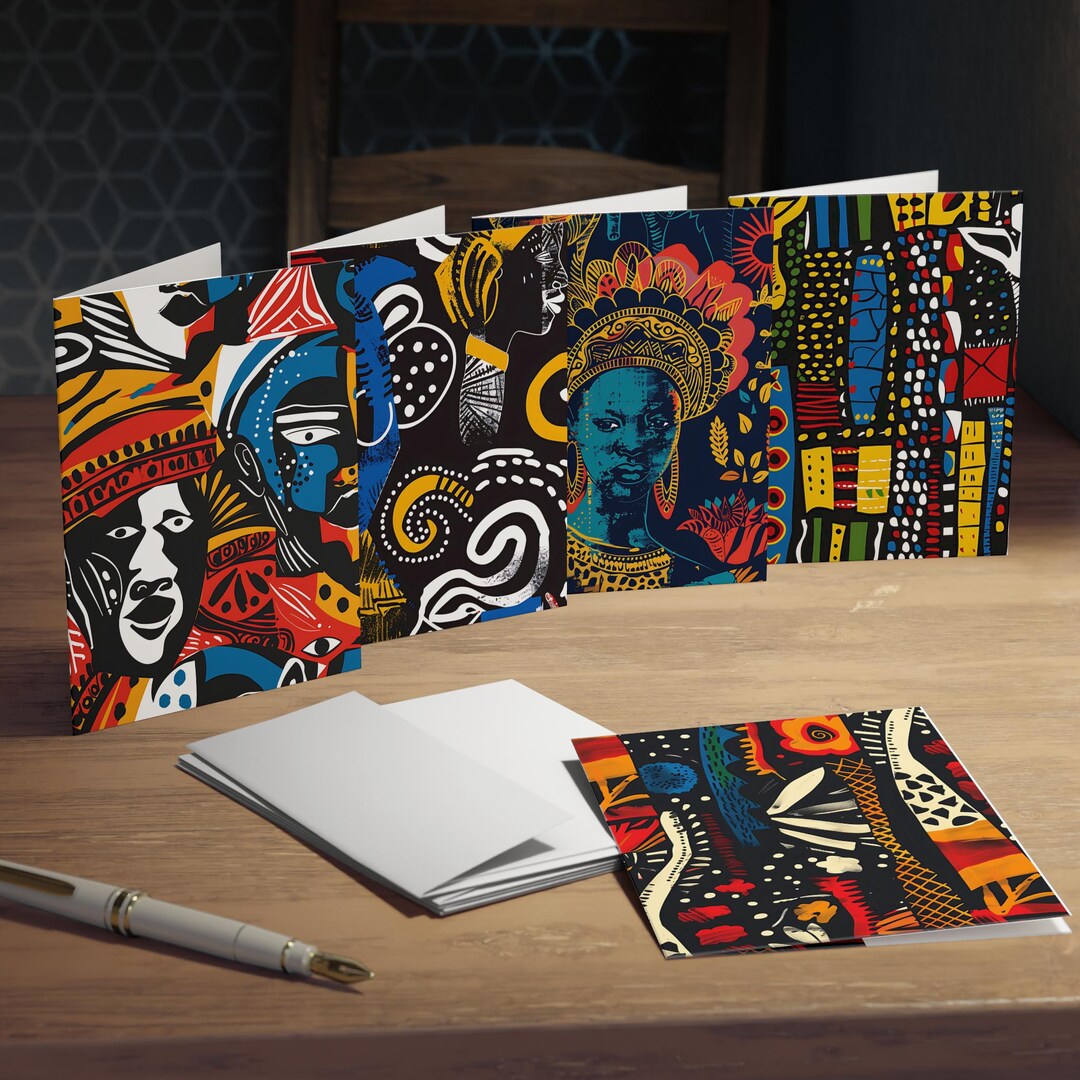 Greeting Cards, African American Design, 5 Pack, Black Cultural Gift ...