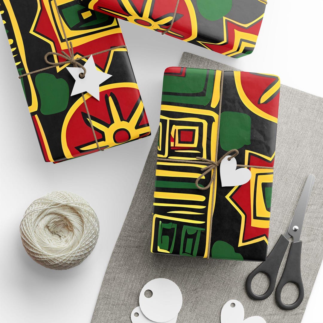 African Pattern Gift Wrapping Paper, Blackculture Gift Paper, Gift ...