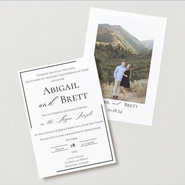 Lds Wedding Invite - Etsy