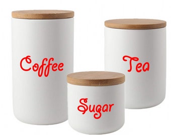 Tea Coffee Sugar Stickers for Jars Caddies Canisters 15 | Etsy