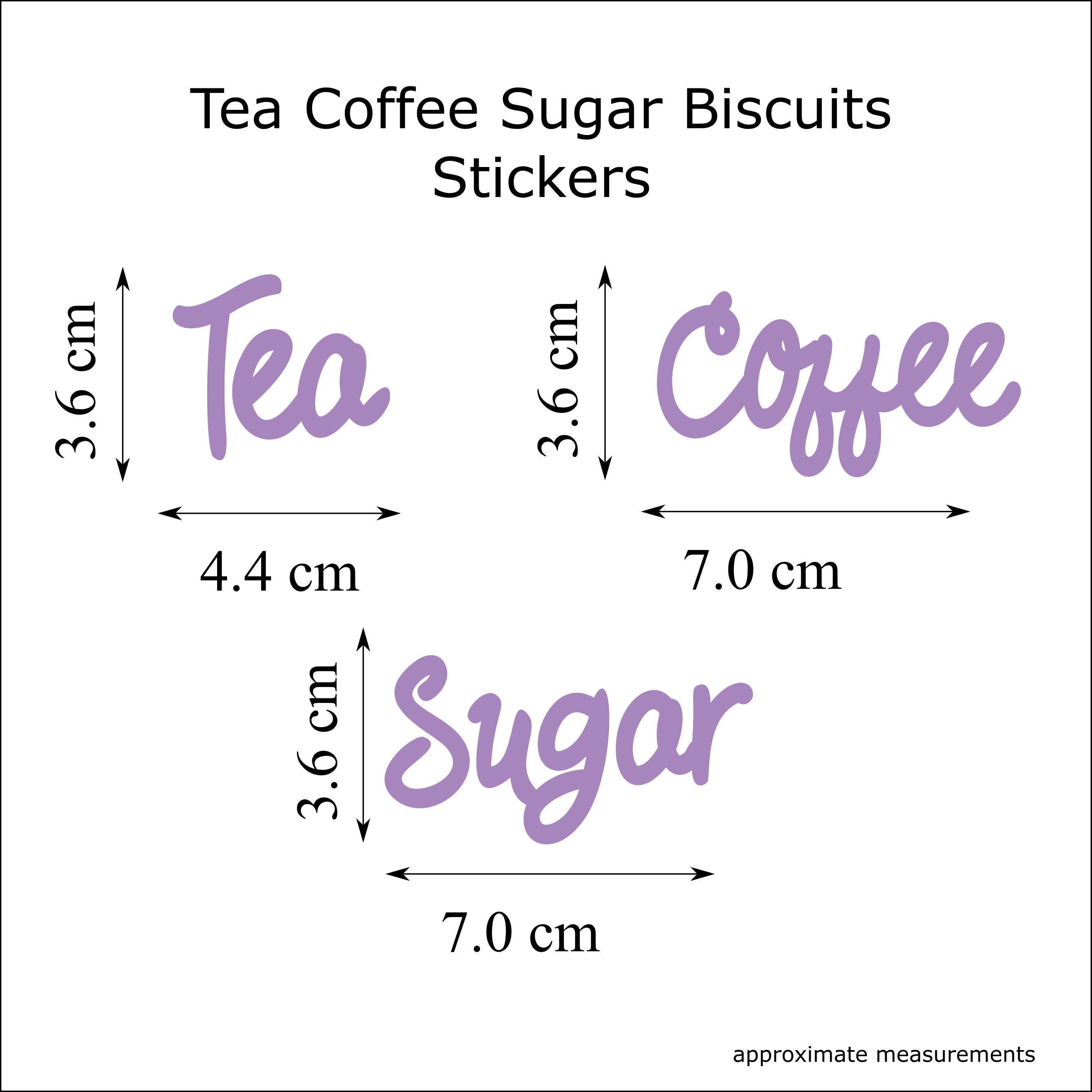 Tea Coffee Sugar Stickers for Jars Caddies Canisters 15 | Etsy