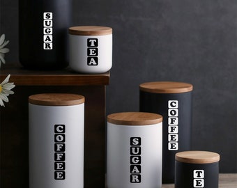 Tea Coffee Sugar Stickers for Jars Caddies Canisters 15 | Etsy