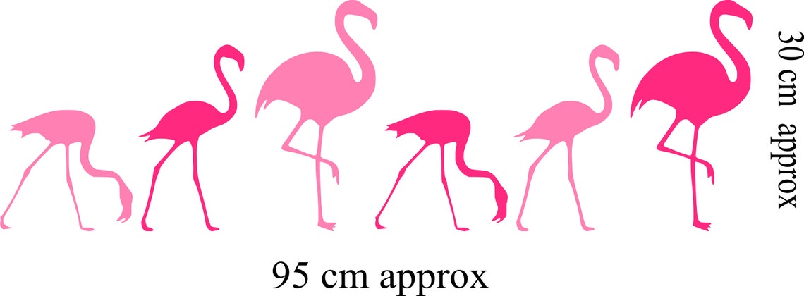 Set of 6 Extra Large Flamingos Wall Art Stickers Decals - Etsy