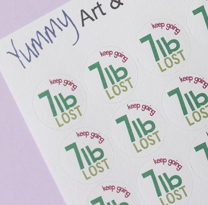 Weight Loss Planner Stickers 7 Lbs Lost Keep Going - Etsy UK