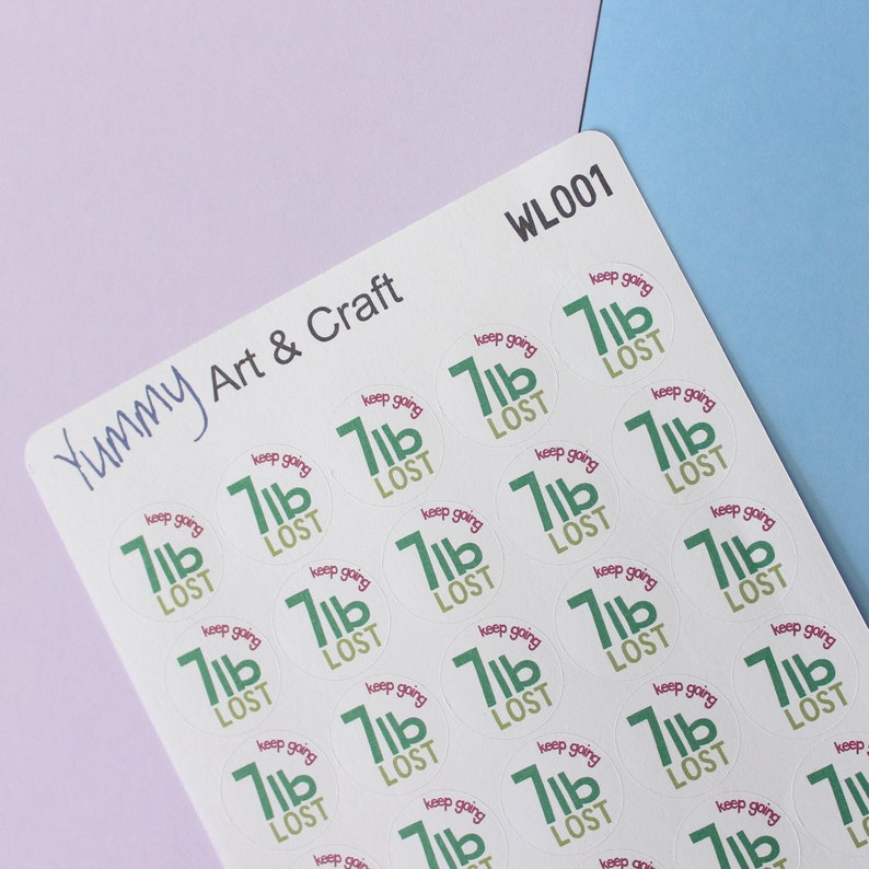 Weight Loss Planner Stickers 7 Lbs Lost Keep Going - Etsy