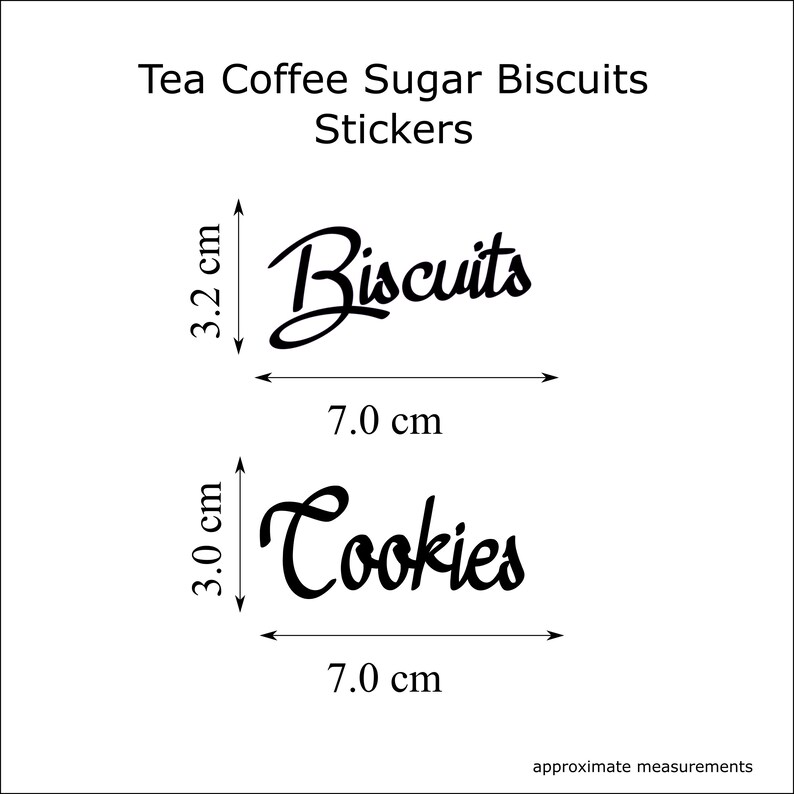 Tea, Coffee, Sugar Stickers for Jars, Caddies, Canisters - 16 Colours ...