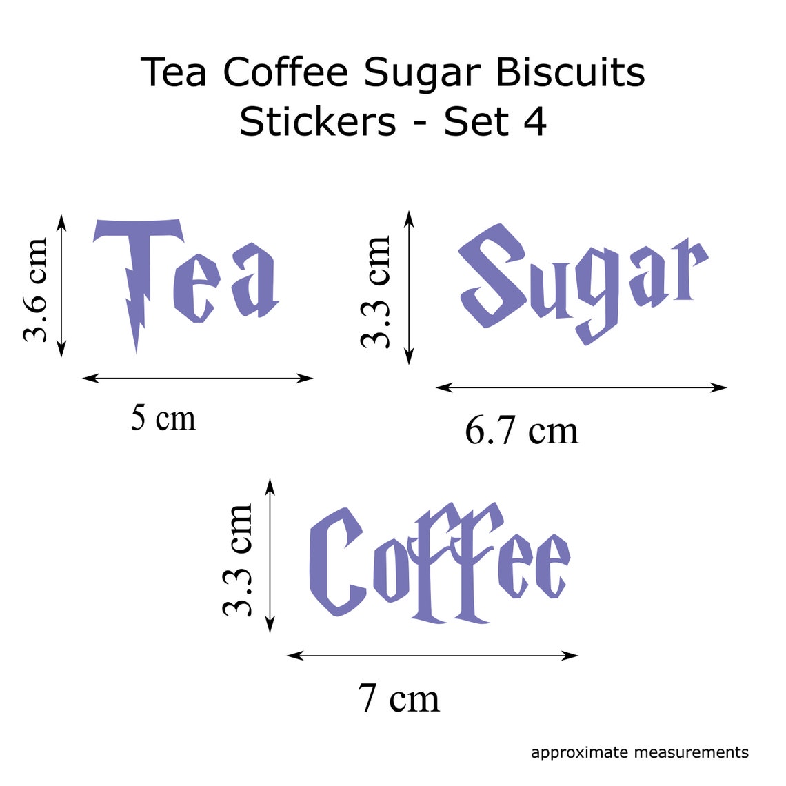 Tea Coffee Sugar Stickers for Jars Caddies Canisters 15 | Etsy