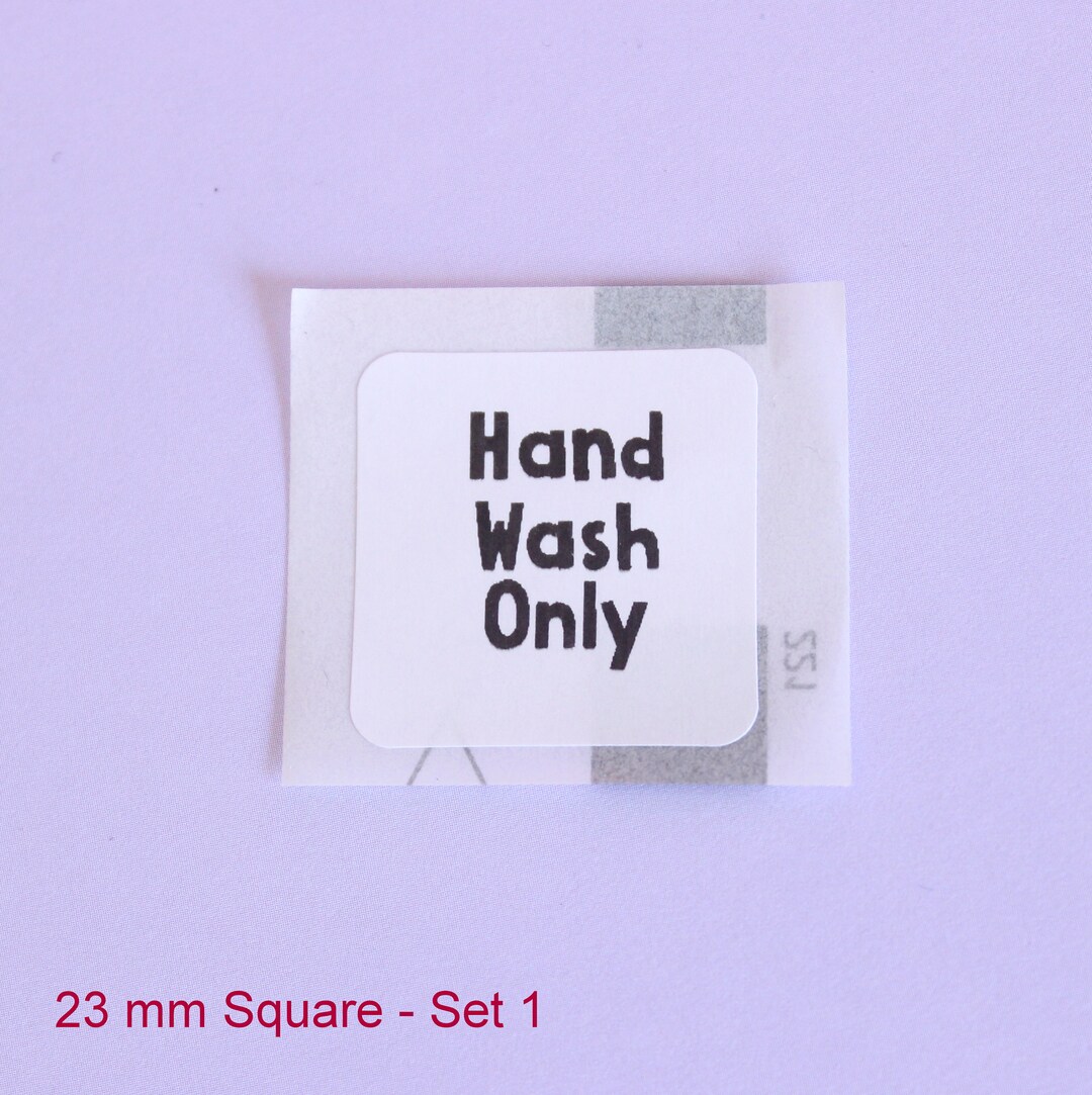 Small Hand Wash Only Stickers, 23 Mm Square Stickers, in Quantities of ...