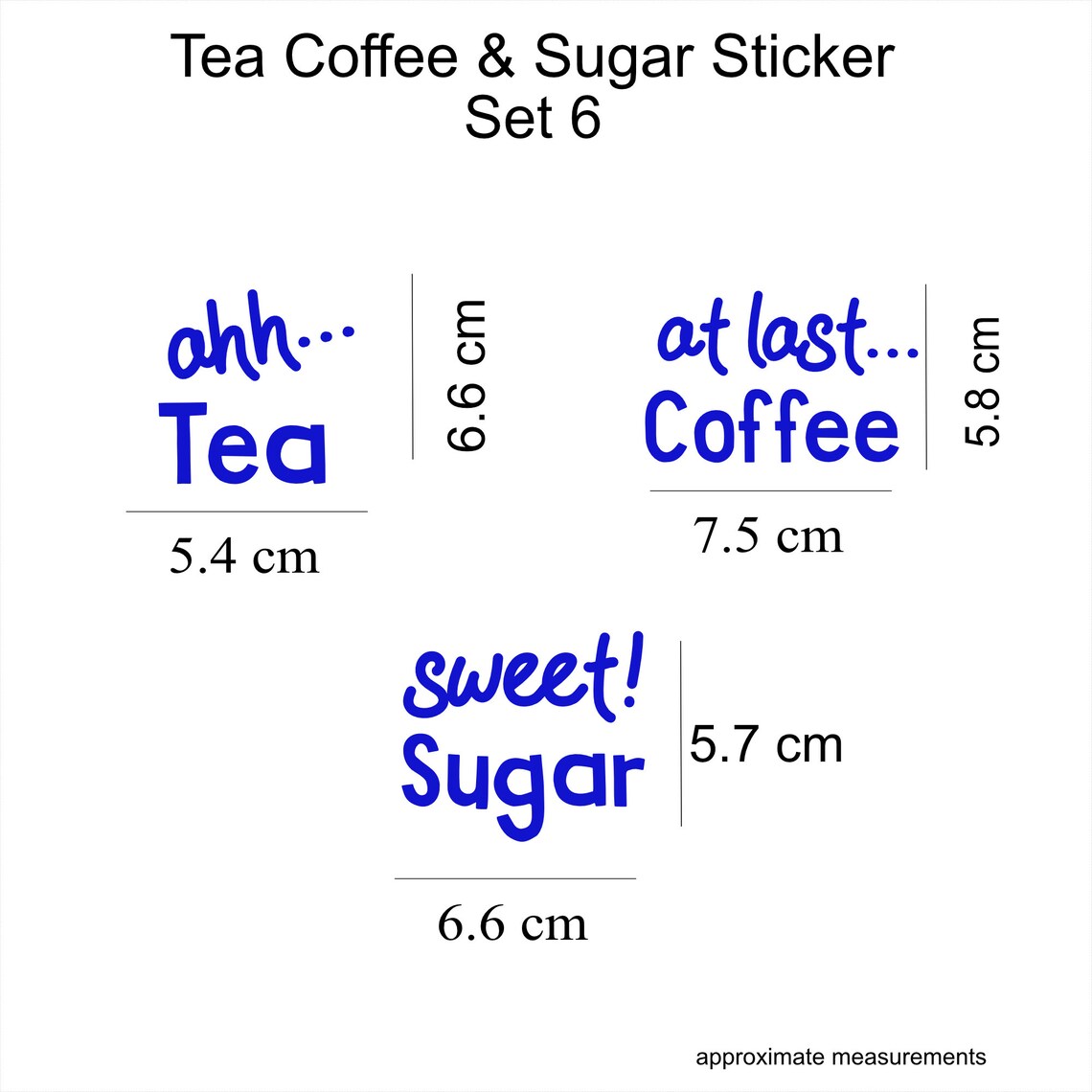 Ahh Tea, Coffee, Sugar Stickers for Jars, Caddies, Canisters - 16 ...