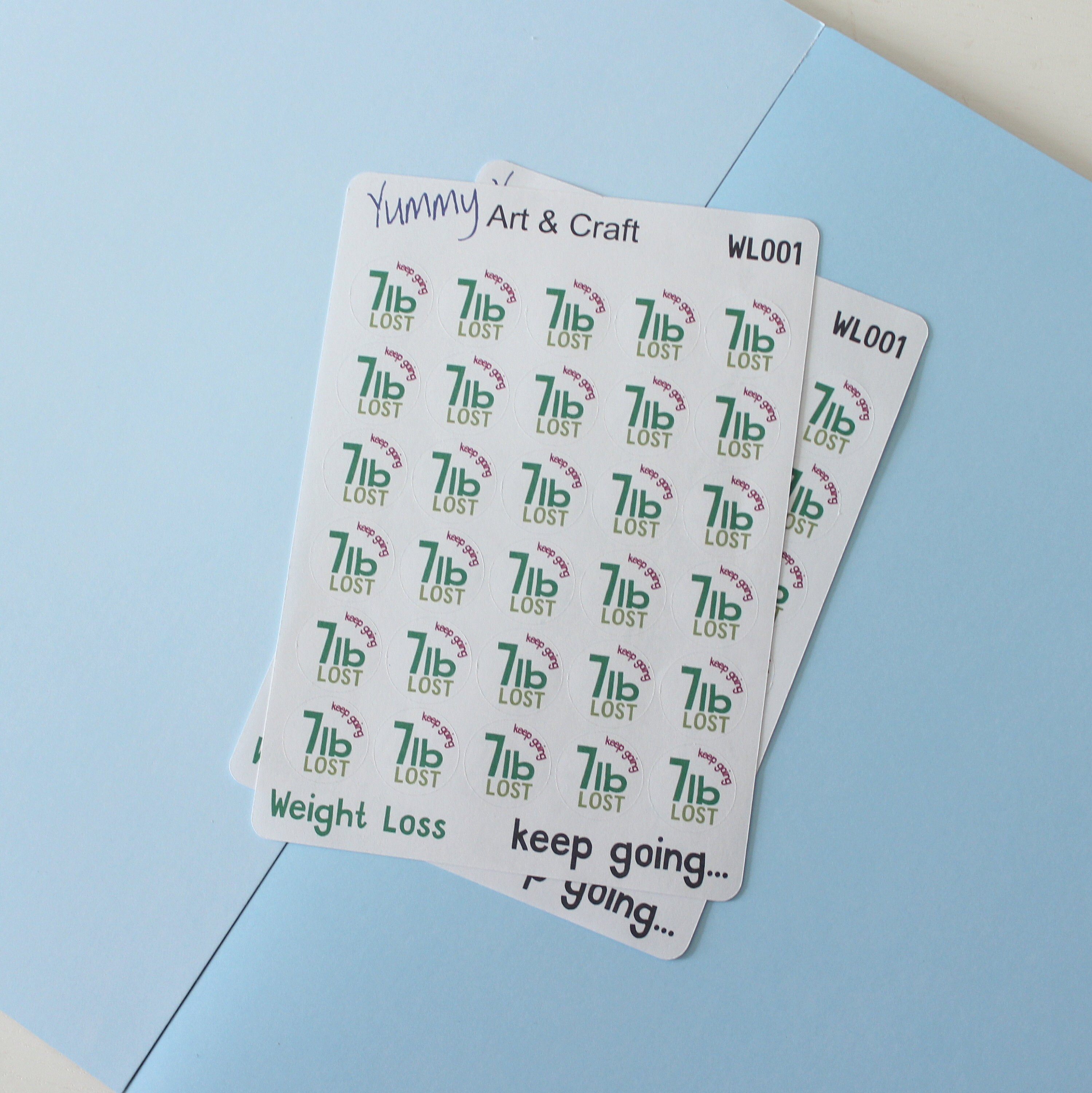 Weight Loss Planner Stickers, 7 Lbs Lost, Keep Going, Motivational ...