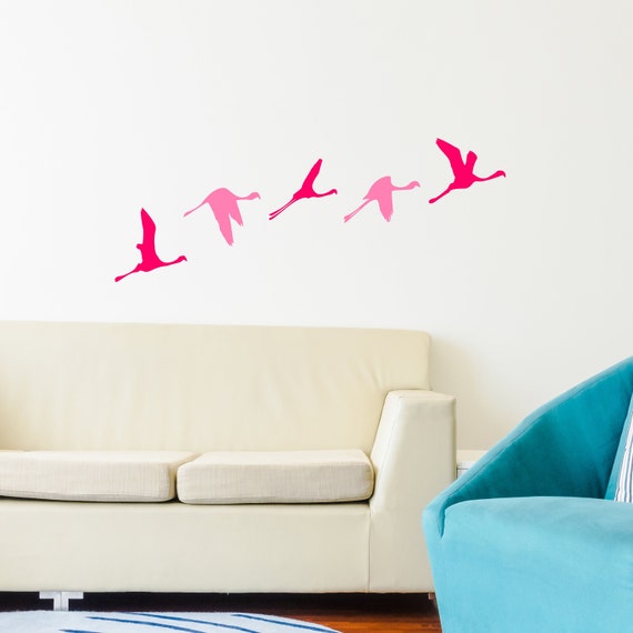 Flying Flamingos Decal Sticker Wall Art for Windows | Etsy