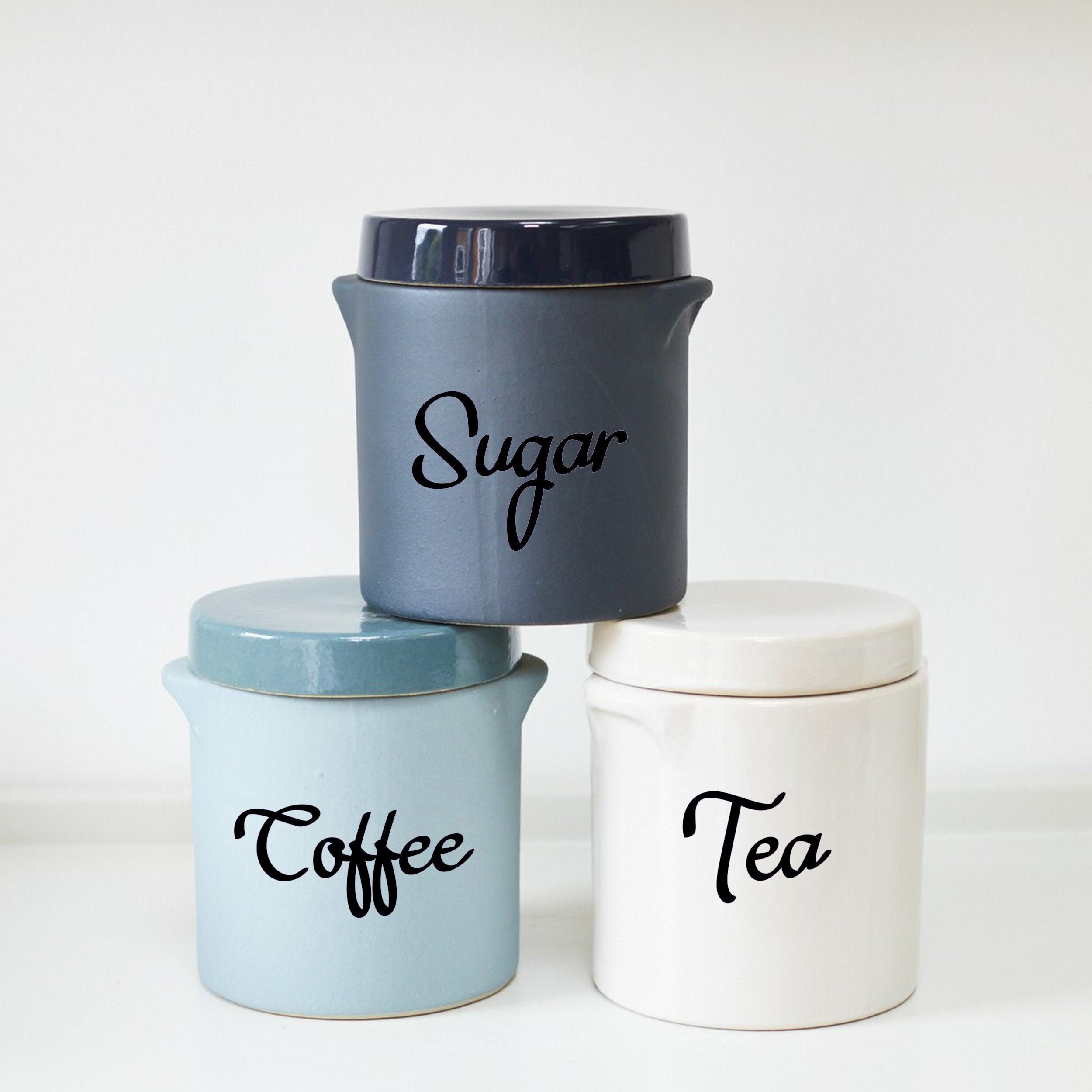 Tea, Coffee, Sugar Stickers for Jars, Caddies, Canisters - 16 Colours ...