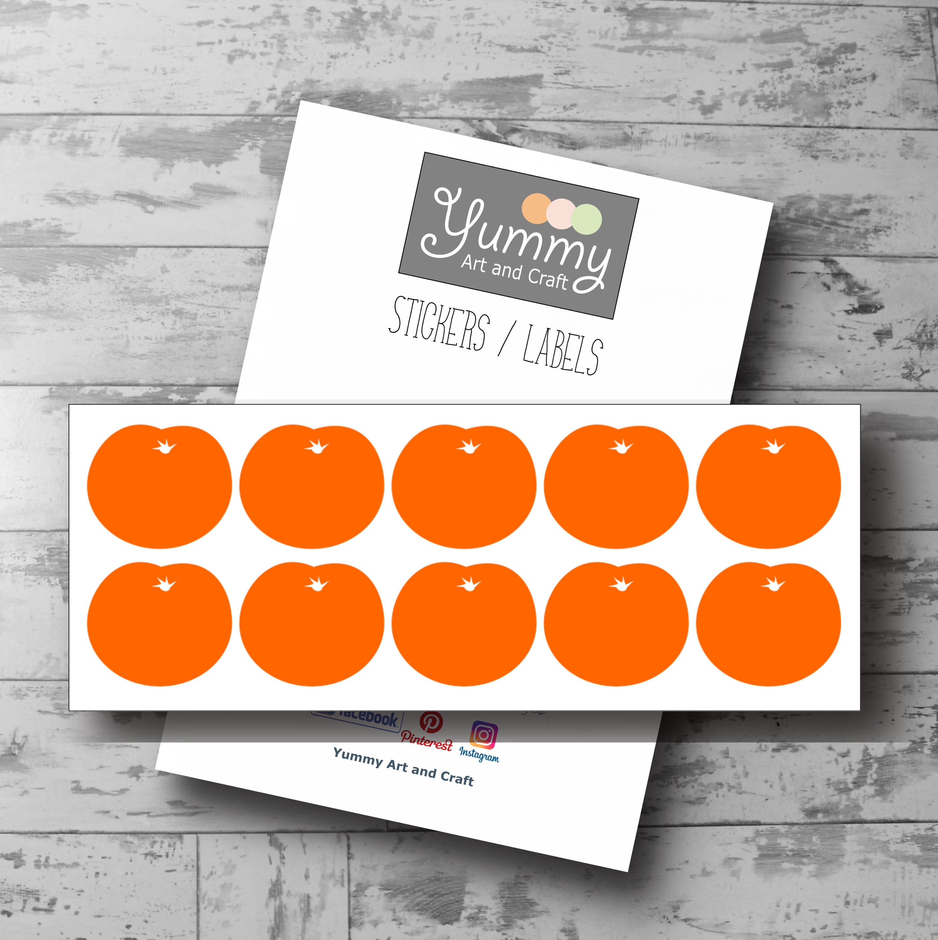 10 Orange Vinyl Stickers, Labels for Jars, Bottles, Containers or Any ...