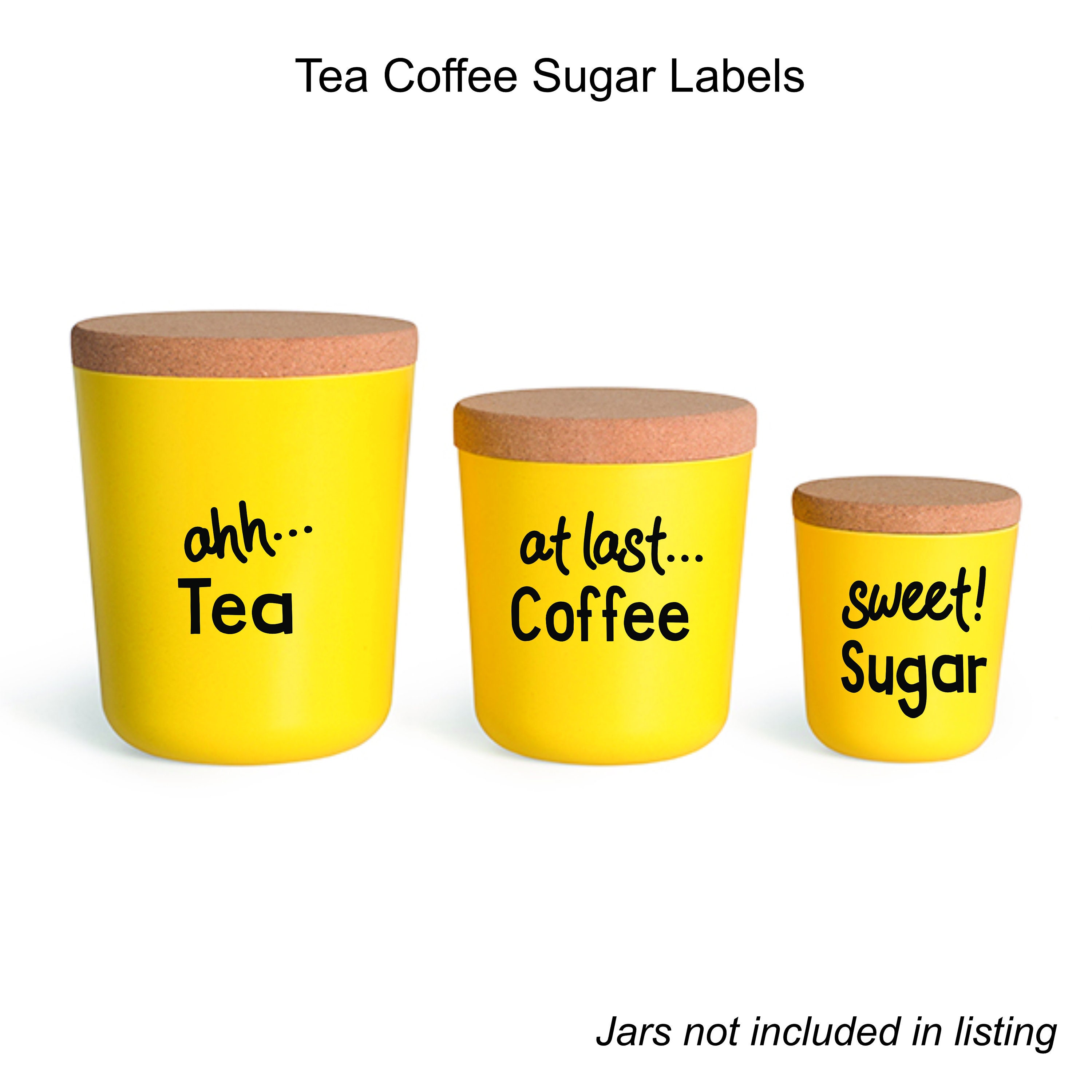 Ahh Tea, Coffee, Sugar Stickers for Jars, Caddies, Canisters - 16 ...