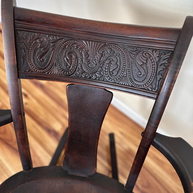 Antique Wood Rocking Chair - Etsy