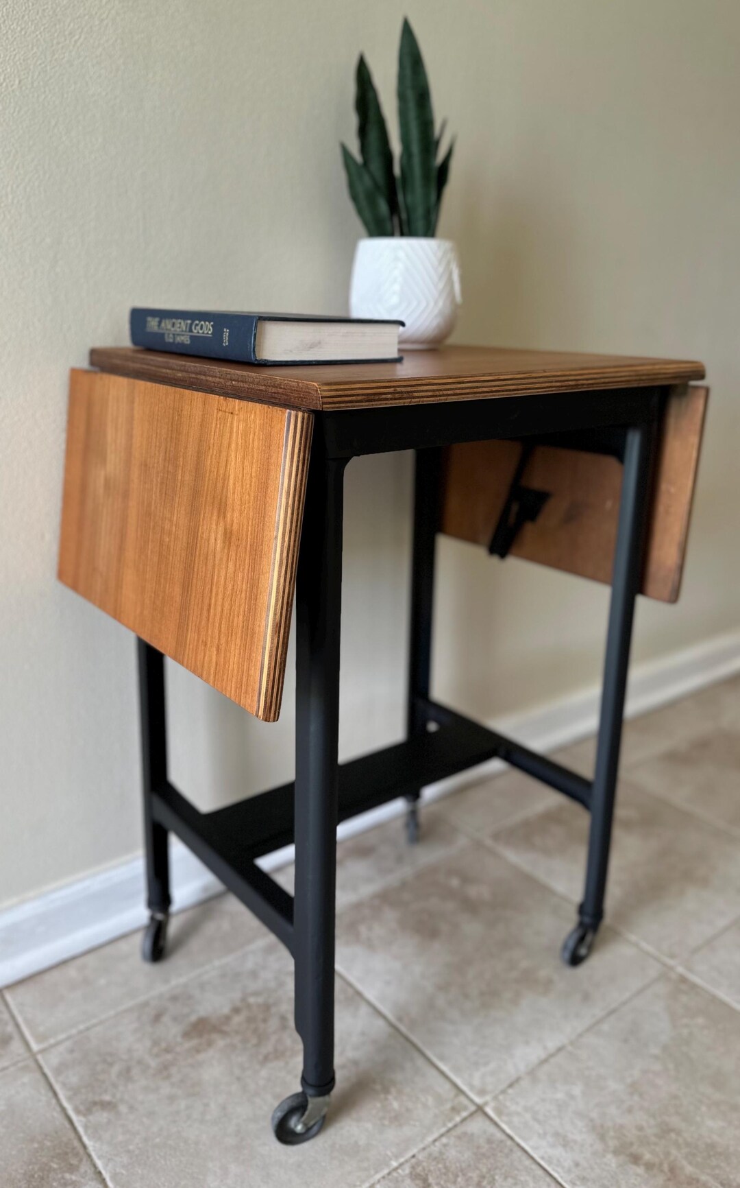 Vintage Mid Century Typewriter Table, Rolling Bar Cart, Side Table - Etsy