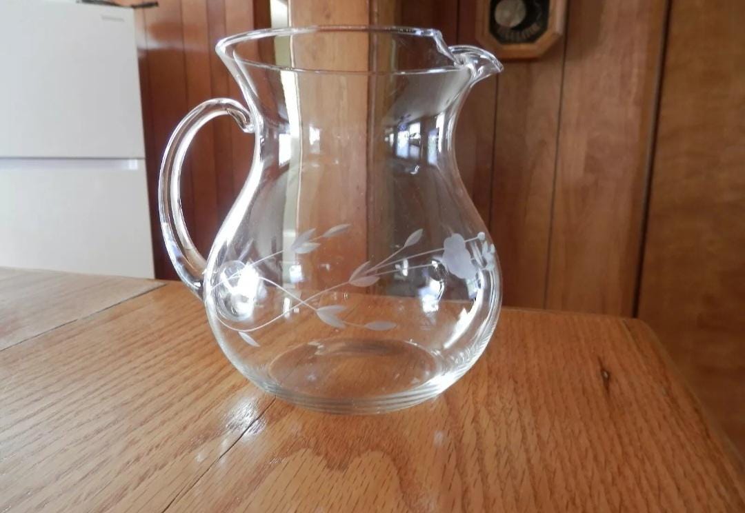 Princess House Pitcher Crystal Glass Heritage Water 5 1/2" Small - Etsy