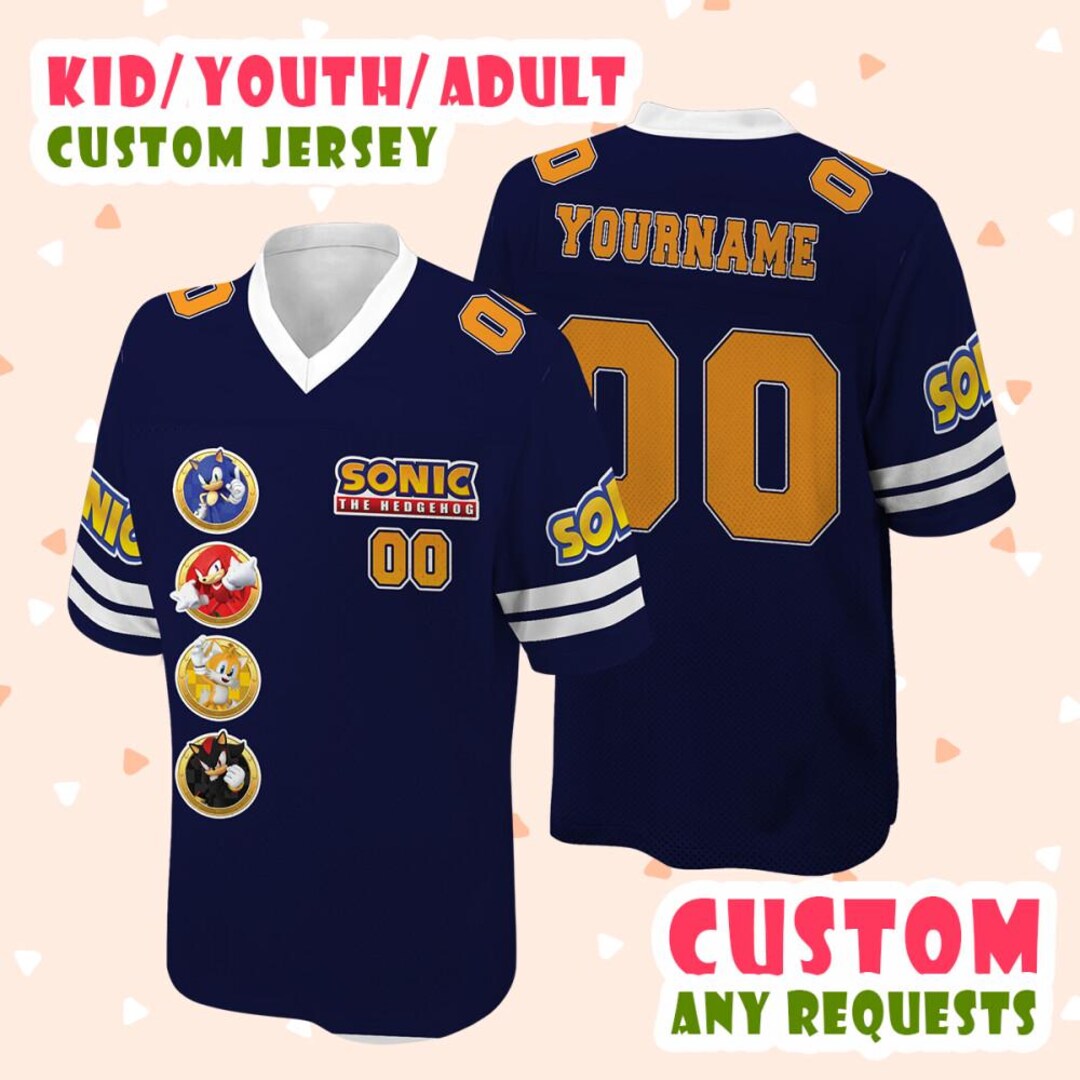 Customized Sonic 3 the Hedgehog Cartoon Movie Football Jersey, Sonic 3 ...