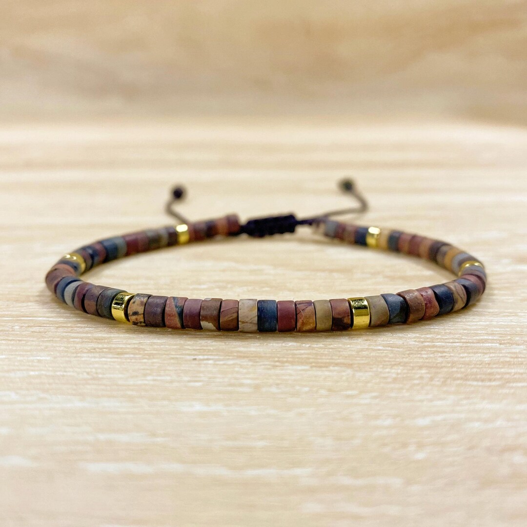 Natural Stone Bracelet, Hand Braided Beaded Bracelet, Minimalist ...