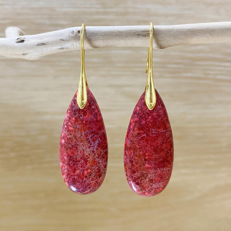 Red Crystal Earrings - Etsy