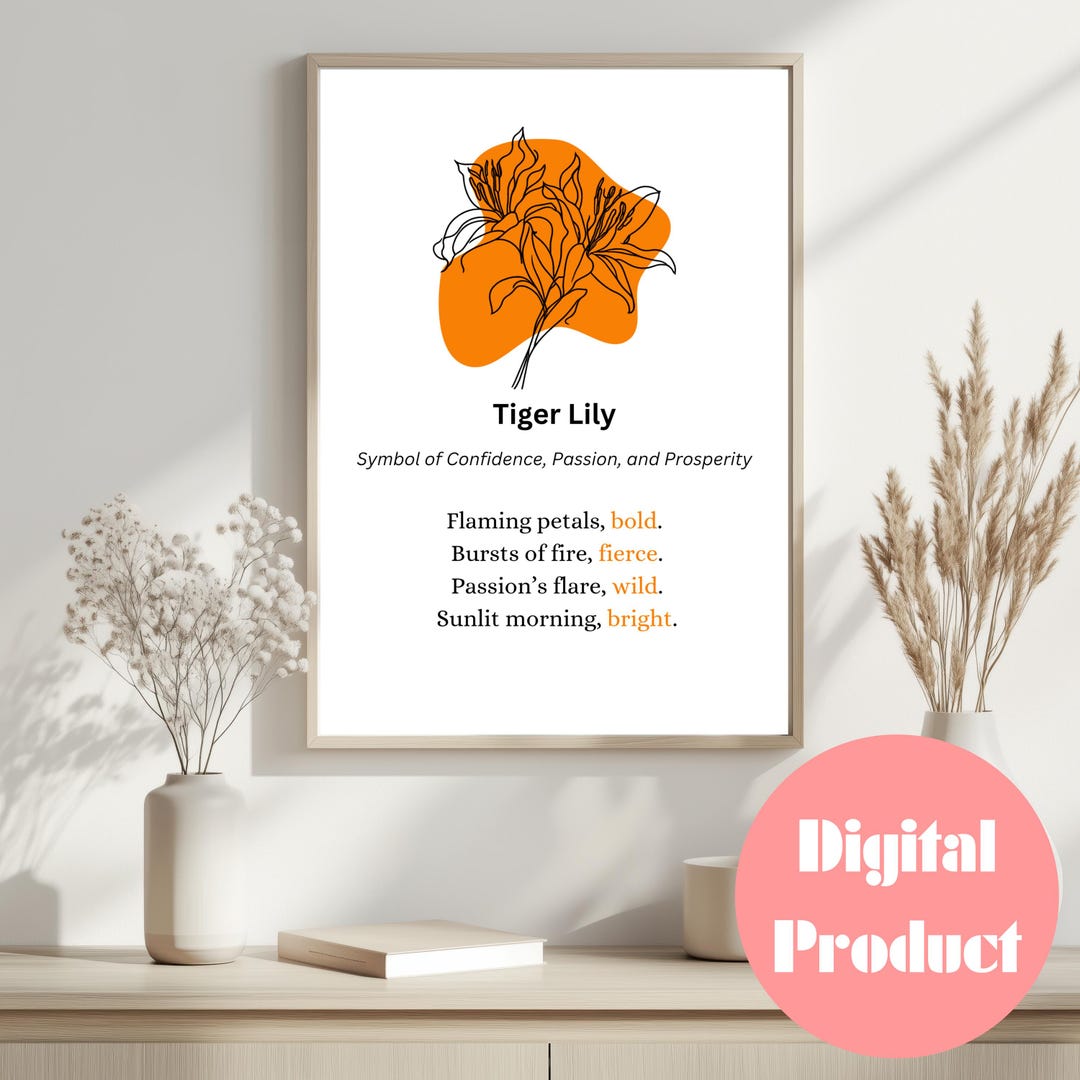 Tiger Lily Motivational Wall Art | Office Decor | Therapy Poster ...