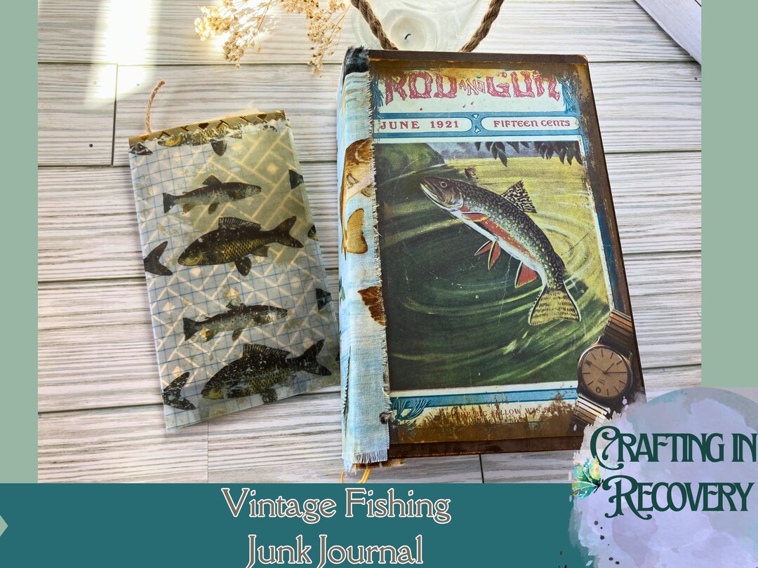 Vintage Fishing Junk Journal, Handmade, Handbound - Etsy