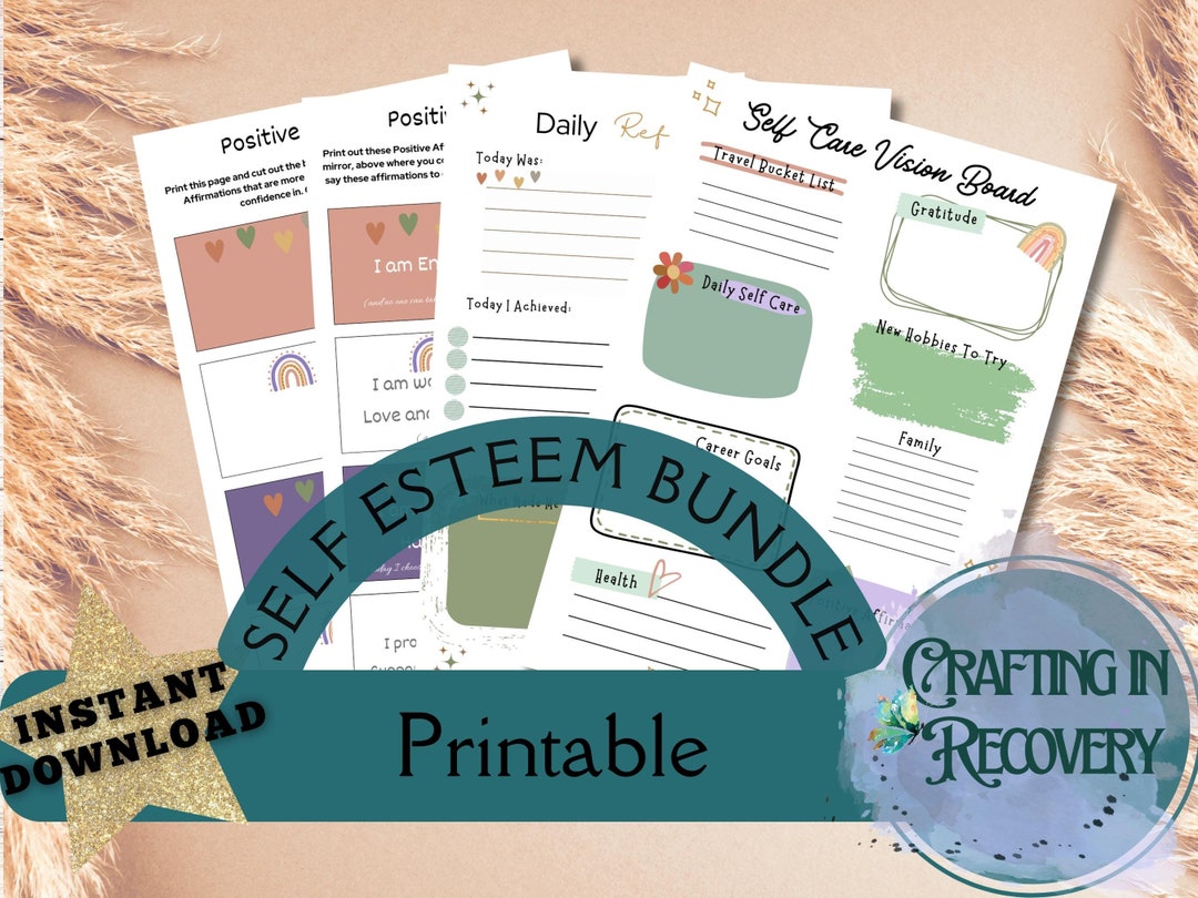 Self Esteem Printable Bundle, Self Care, Instant Download - Etsy