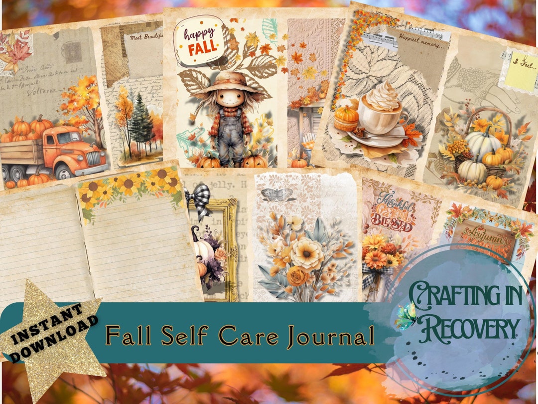 Fall Themed Self Care Printable Junk Journal Kit, Instant Download - Etsy