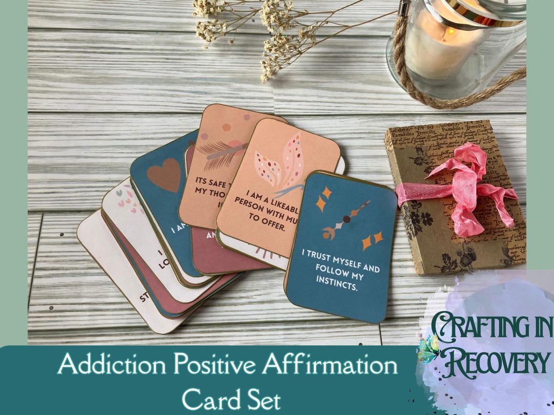 Addiction Positive Affirmation Cards, Handmade, Recovery - Etsy