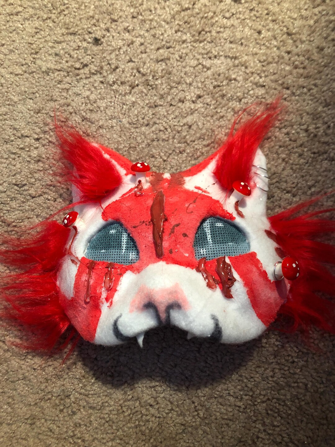 Messy Gore red Cat Mask - Etsy