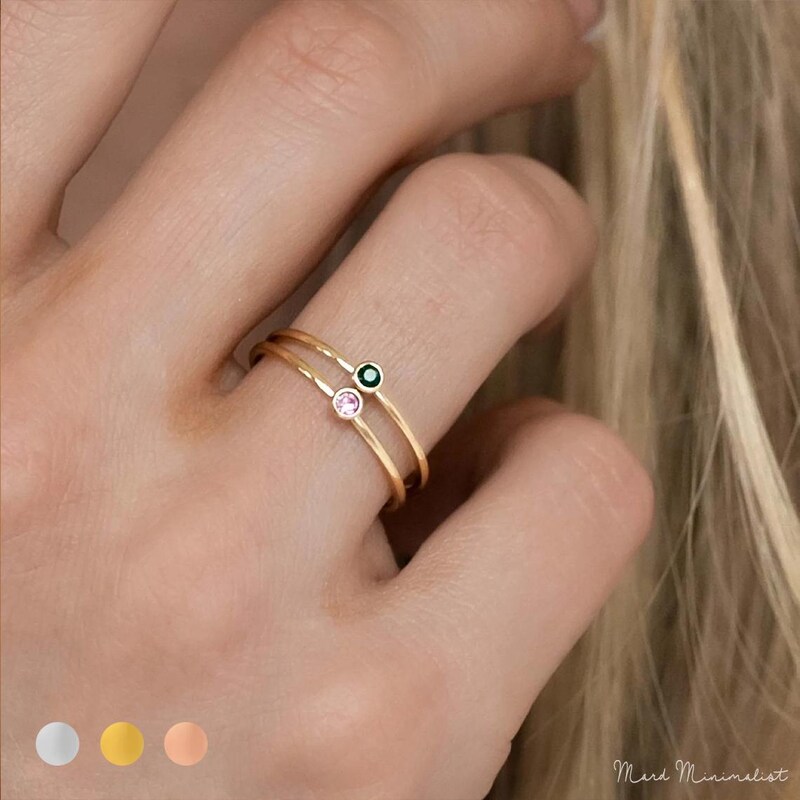 Crystal Stacking Rings - Etsy