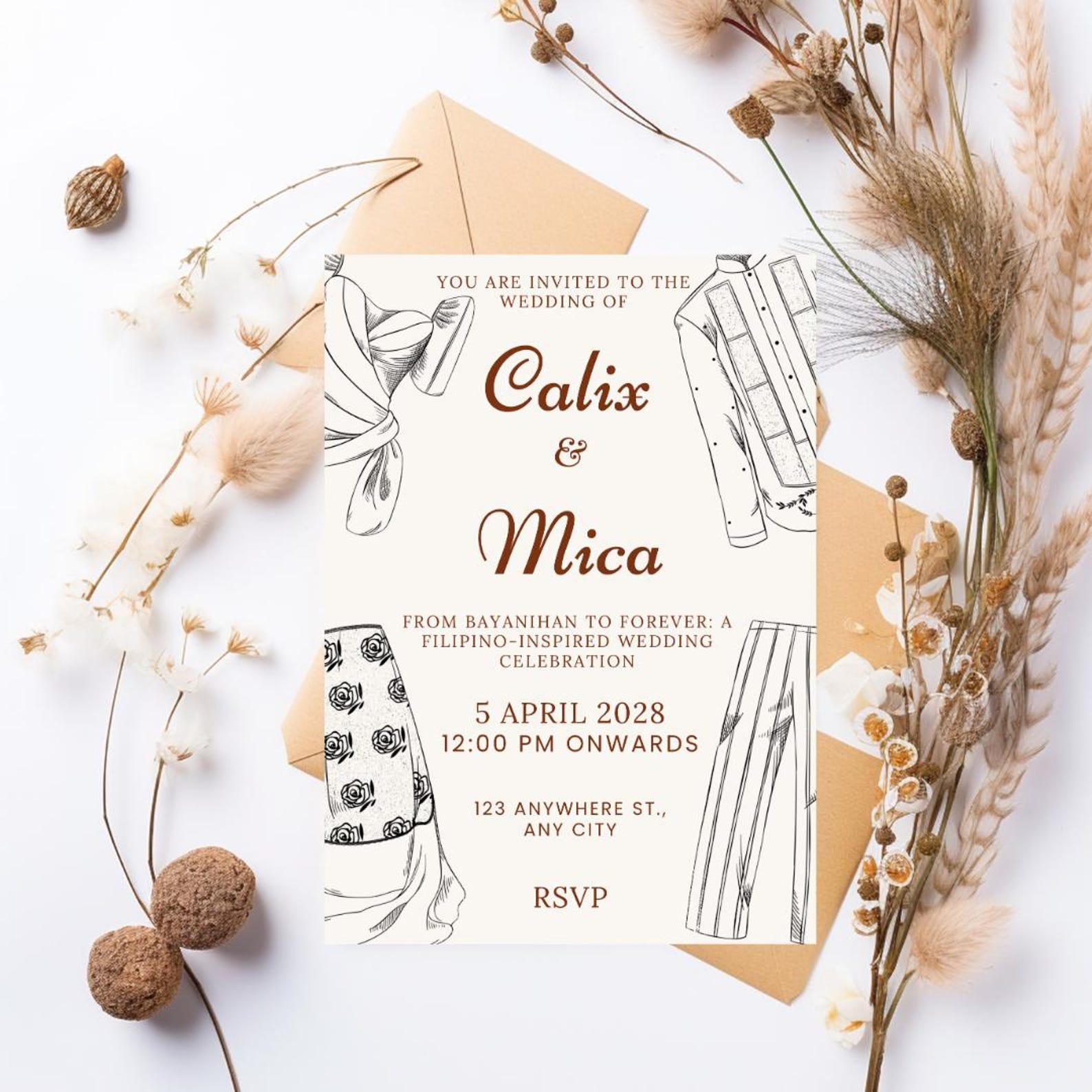 Timeless Love: A Filipino-inspired Wedding Celebration | Invitation ...