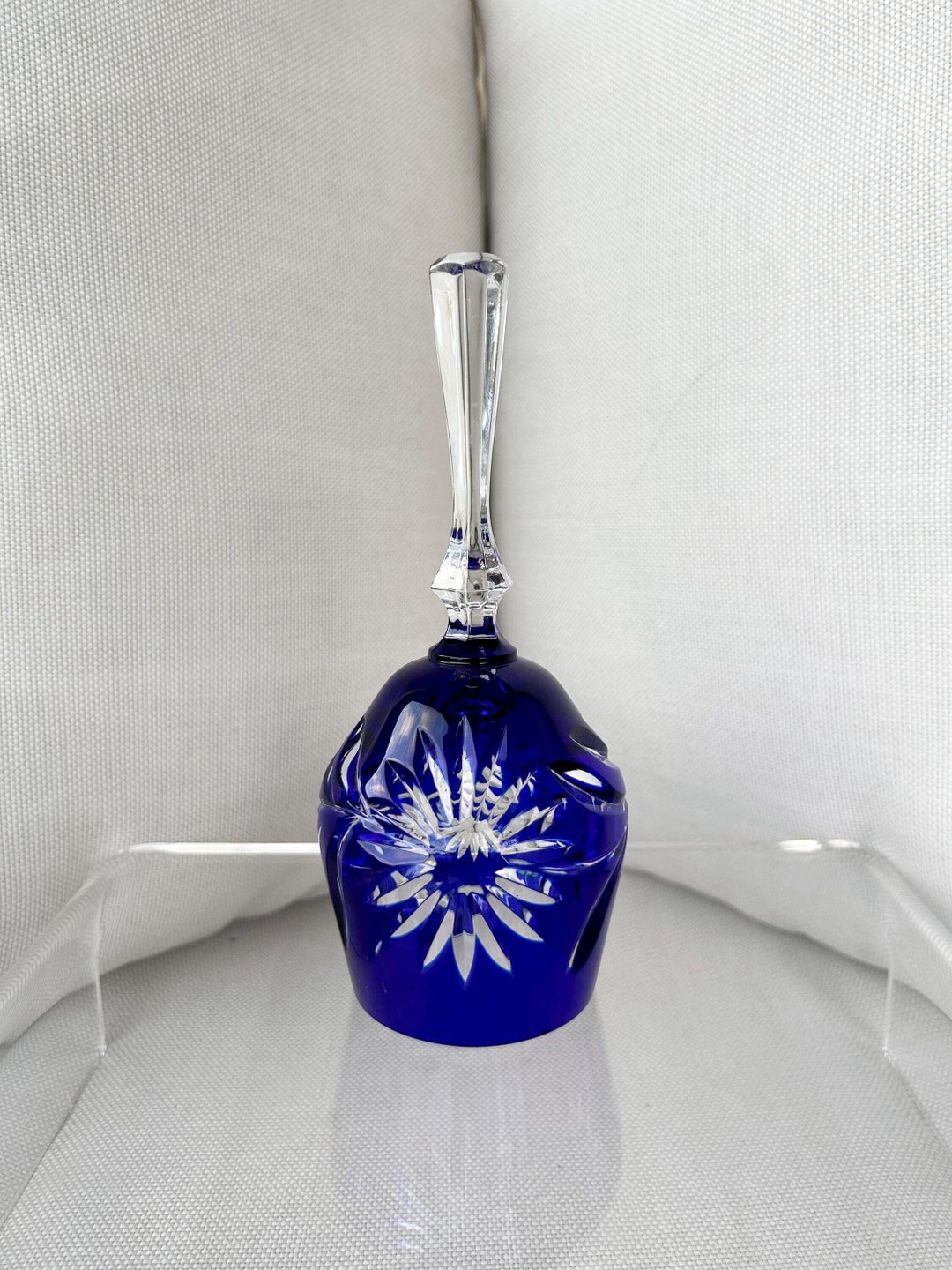 Vintage Western Germany Cobalt Glass Dinner Bell, Clear Crystal Bell - Etsy