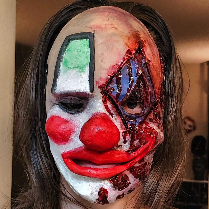 Clown Mask. Burnt and Bloody. Scary - Etsy